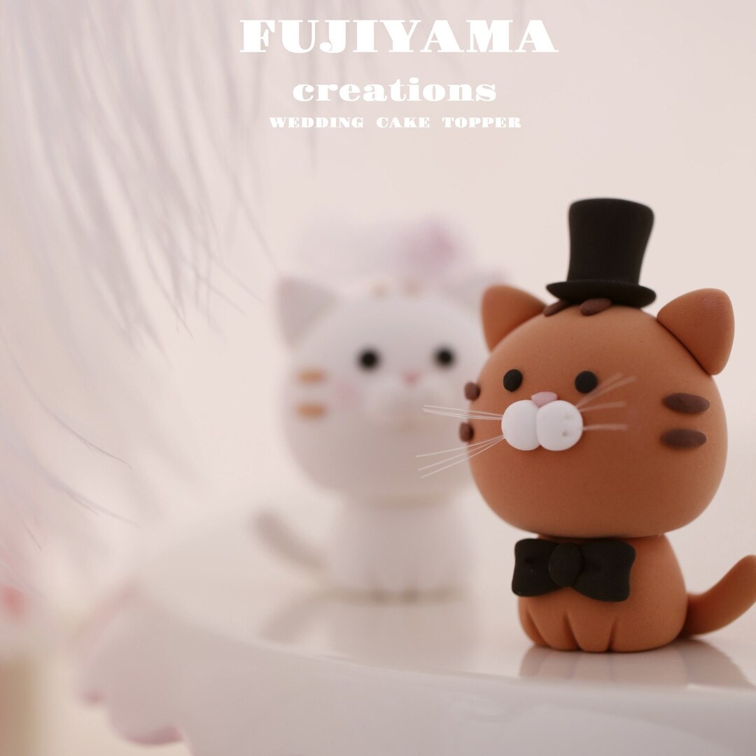 Kitty Wedding Cake Topper,tabby Cat Cake Topper,couple Cake Topper ...