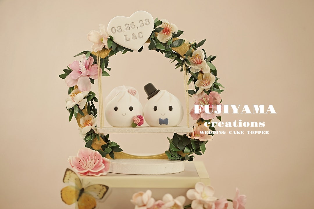 Cute Bao Wedding Cake Topper,handmade Couple Cake Topper,custom Cake ...