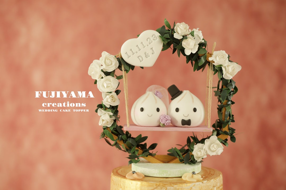 Cute Bao Wedding Cake Topper,handmade Couple Cake Topper,custom Cake ...