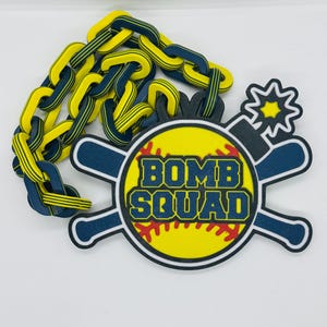 Bomb Squad Logo Baseball Softball Custom Logo Chains Swag Chains ...