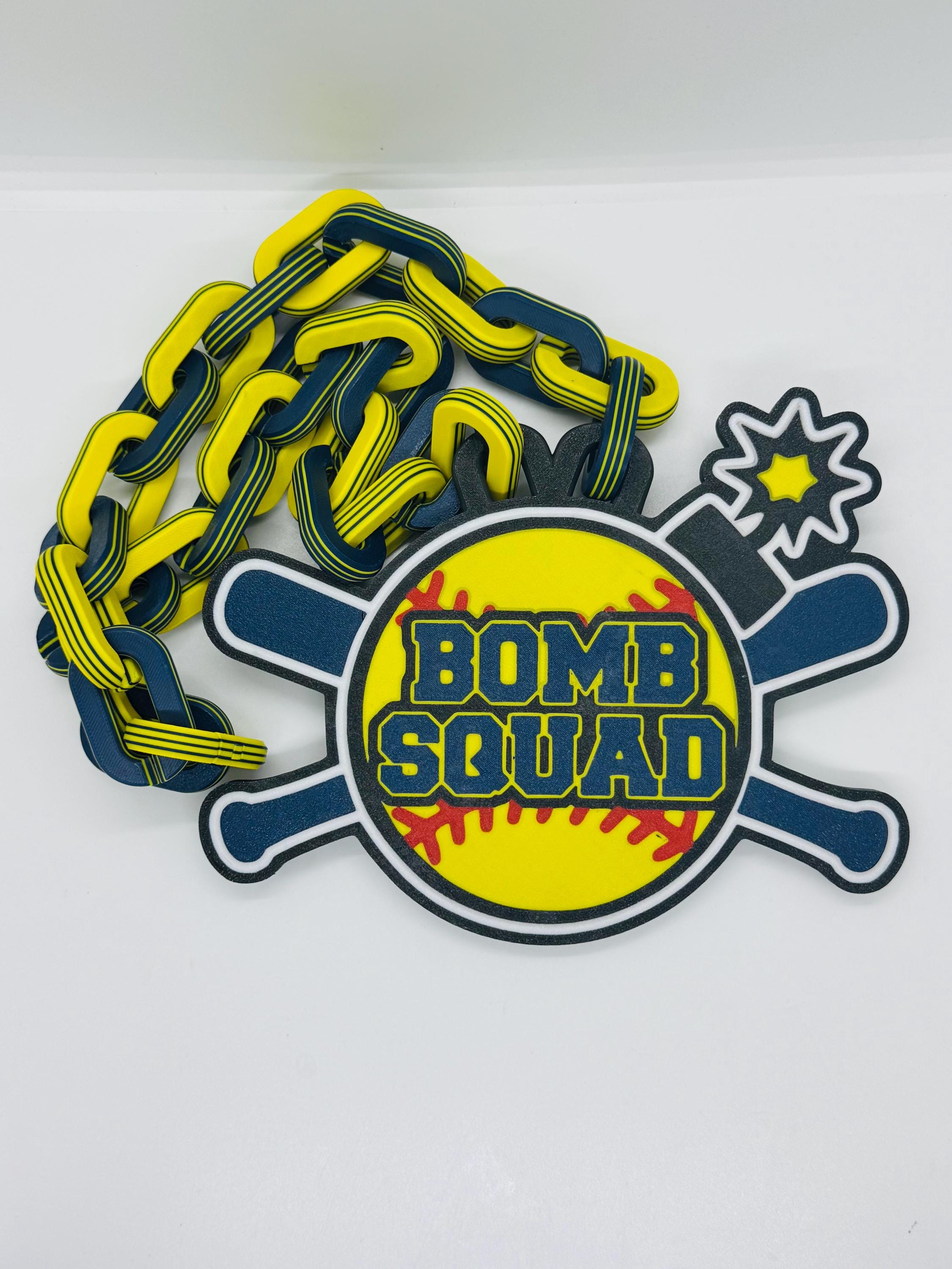 Bomb Squad Logo Baseball Softball Custom Logo Chains Swag Chains ...