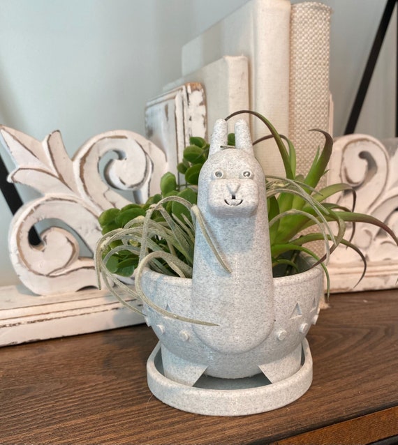 Cute Llama Planter With Saucer - Etsy