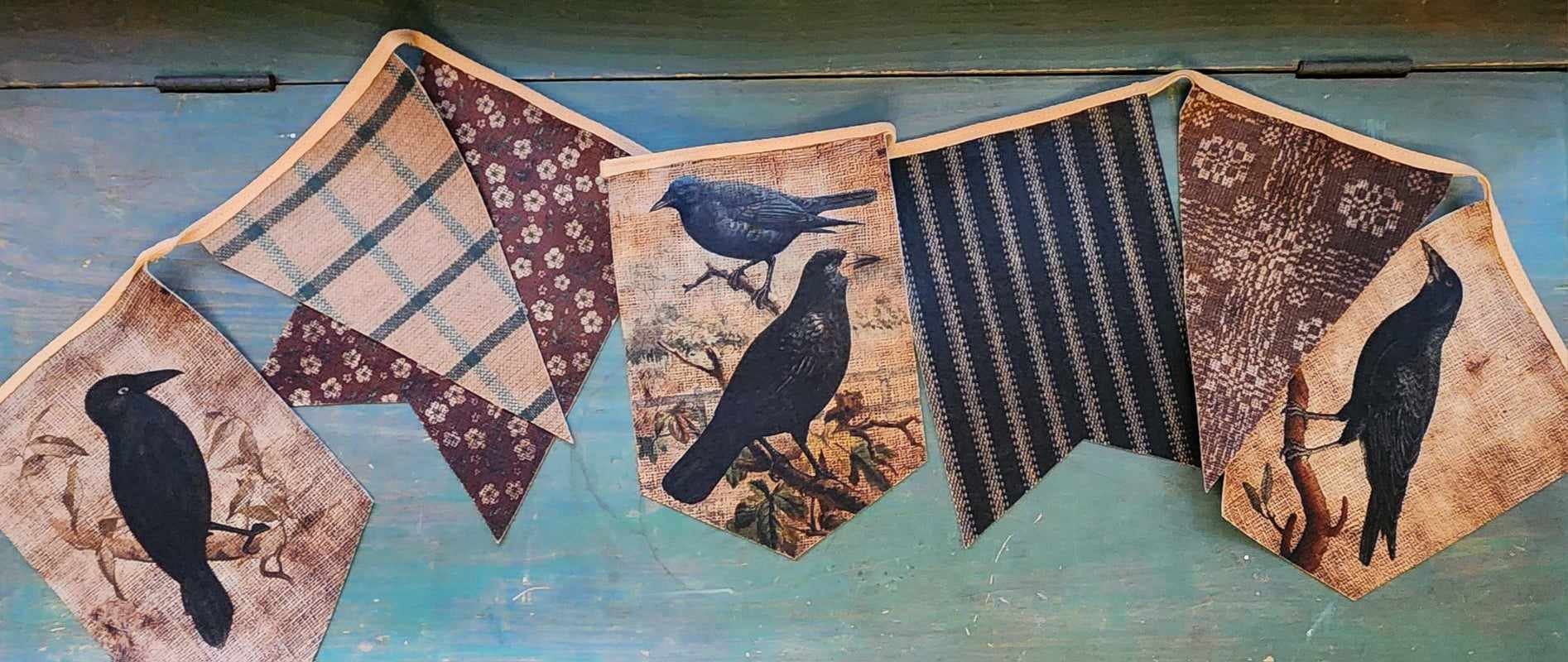 Primitive Fall Banner,crow Banner,homespun Harvest Banner - Etsy