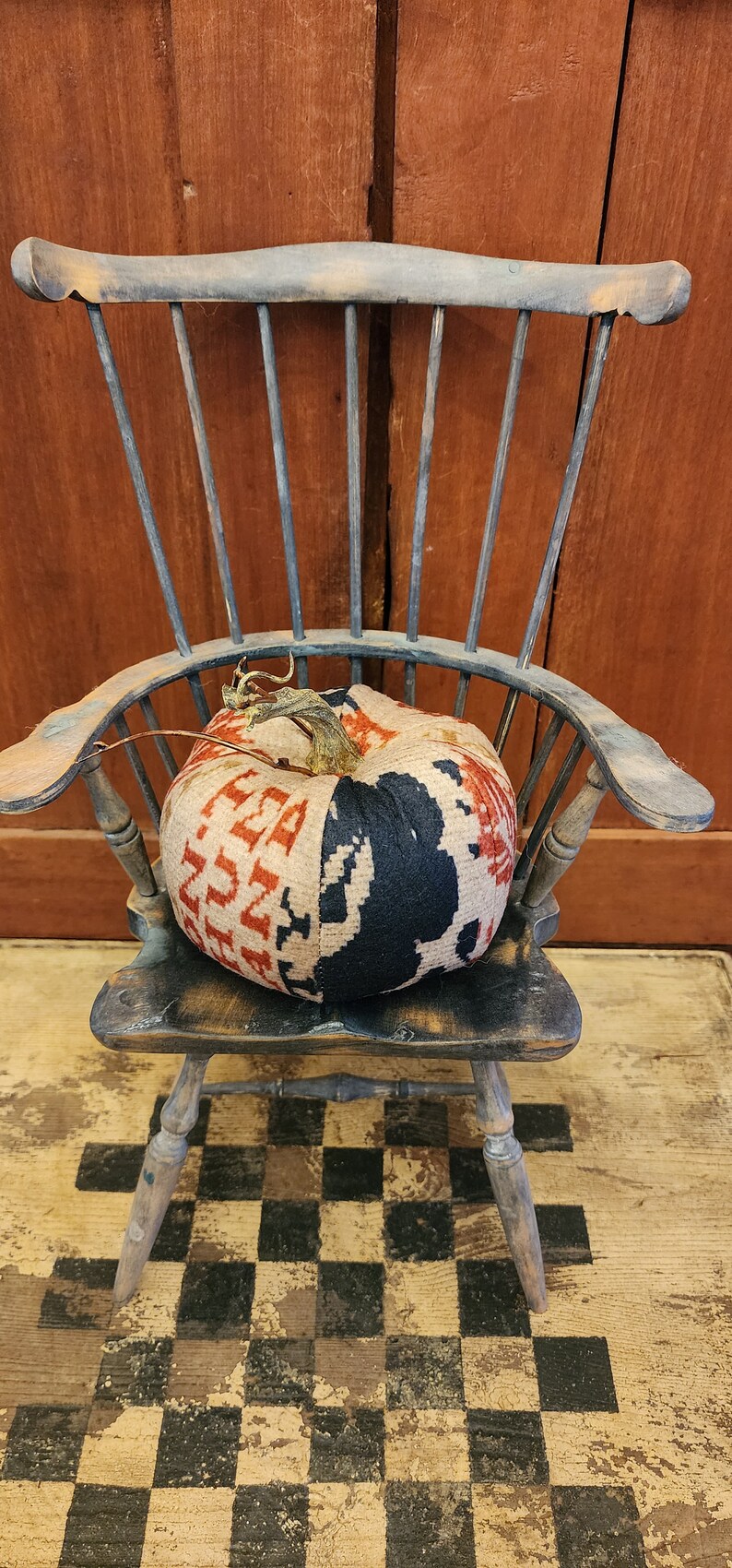 Homespun Pumpkin Decorantique Sampler Pumpkin Primitive - Etsy