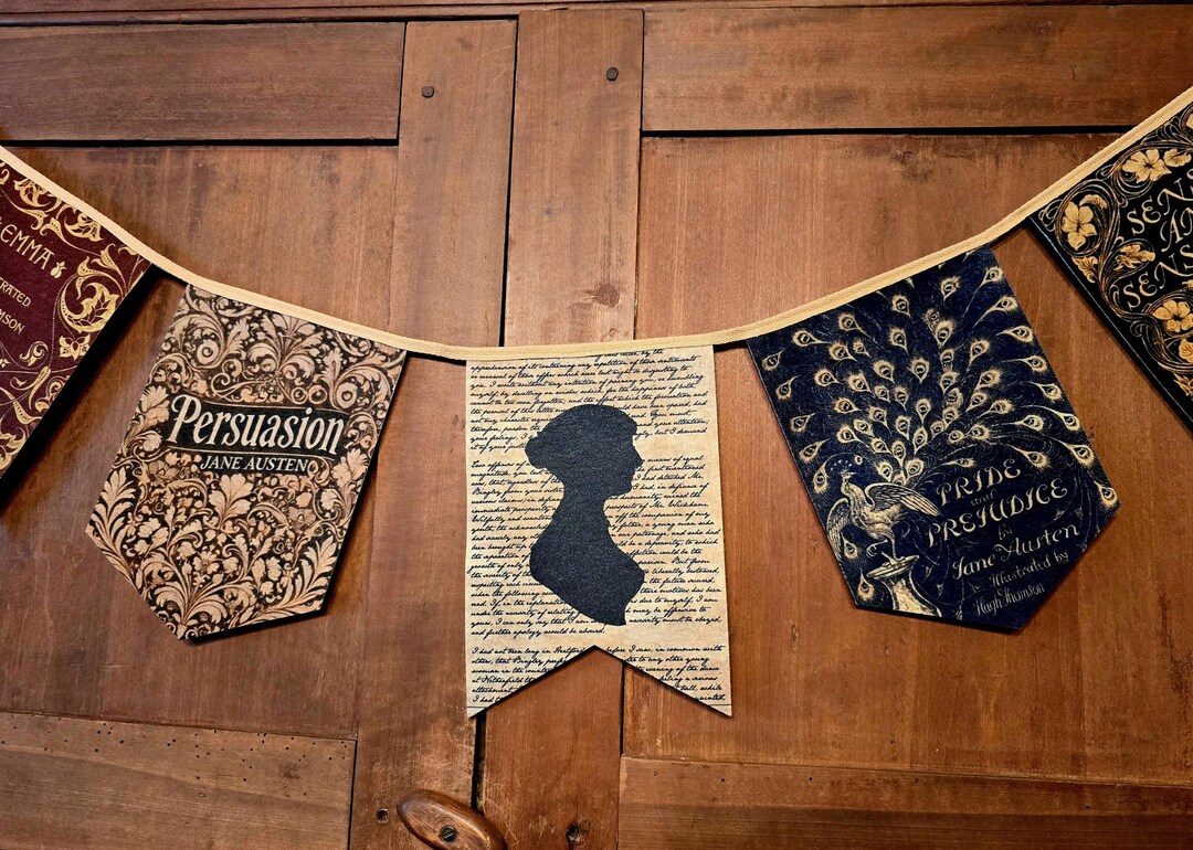 Jane Austen Book Banner,vintage Book Covers,pride and Prejudice - Etsy