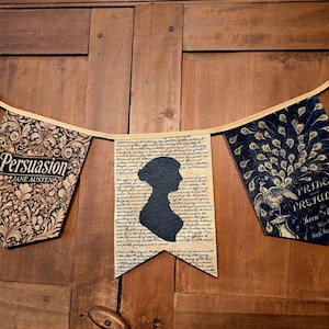Jane Austen Book Banner,vintage Book Covers,pride and Prejudice - Etsy
