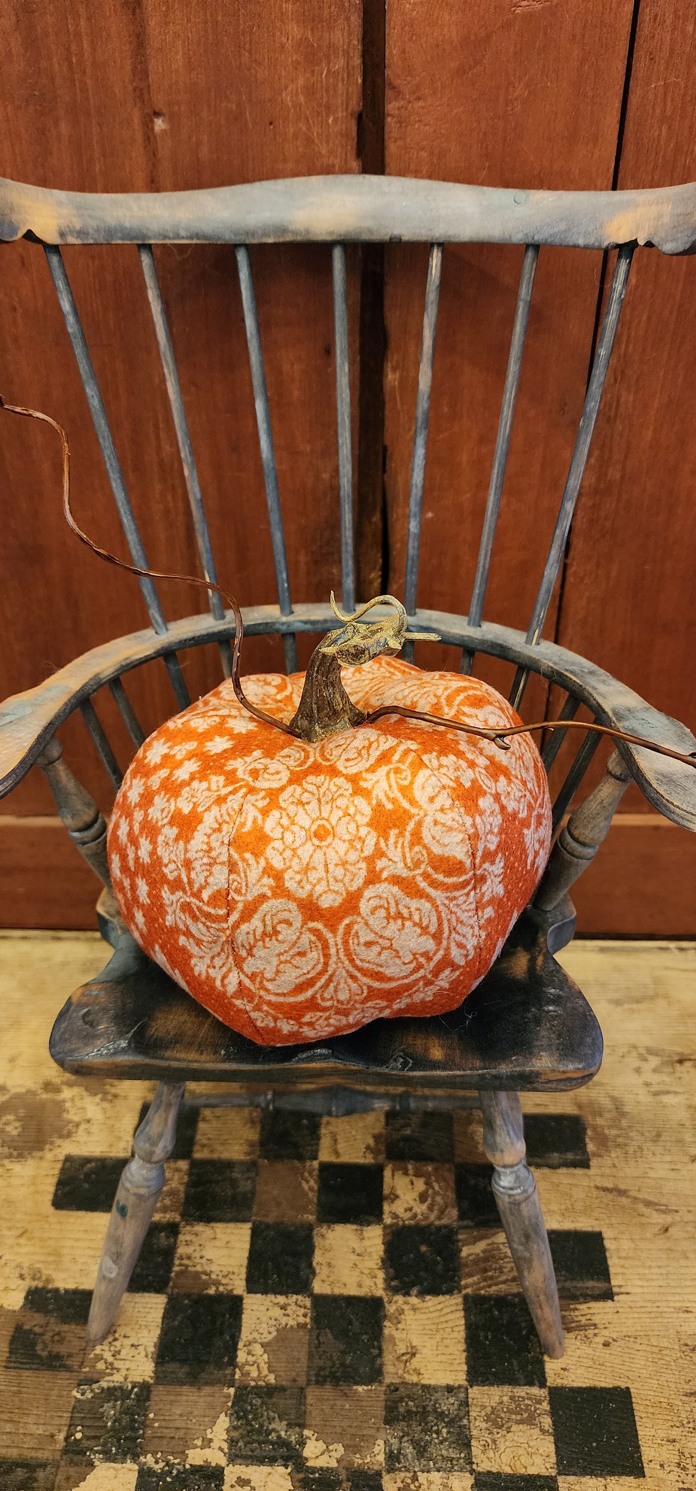 Homespun Pumpkin Decor,antique Sampler Pumpkin, Primitive Thanksgiving ...