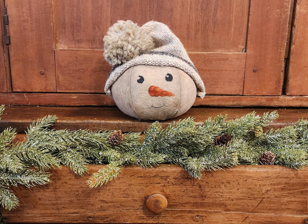 Primitive Snowman Decor, Country Christmas Snowman, Snowman With ...