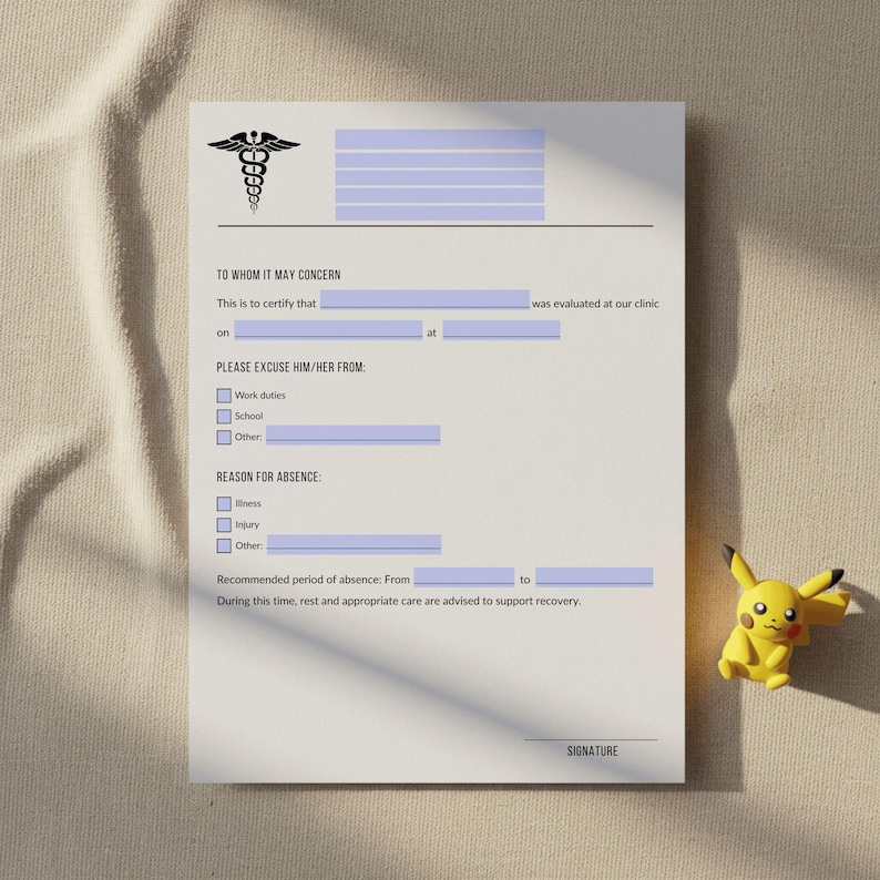 Printable Doctor Excuse Note Template. Urgent Care Excuse Letter ...