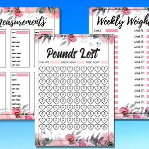 Printable Weight Loss Tracker Journal Chart Planner Track, 100 Pounds ...