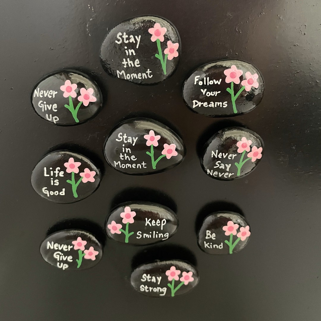 Kindness Rocks Hand Painted Magnets With Floral Pattern - Etsy