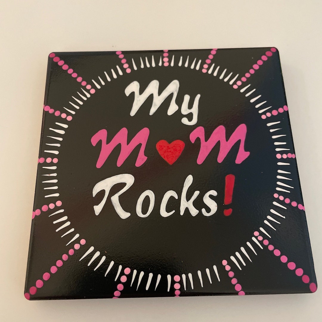 Best Mom Ever: Hand Painted Ceramic Coaster Perfect - Etsy
