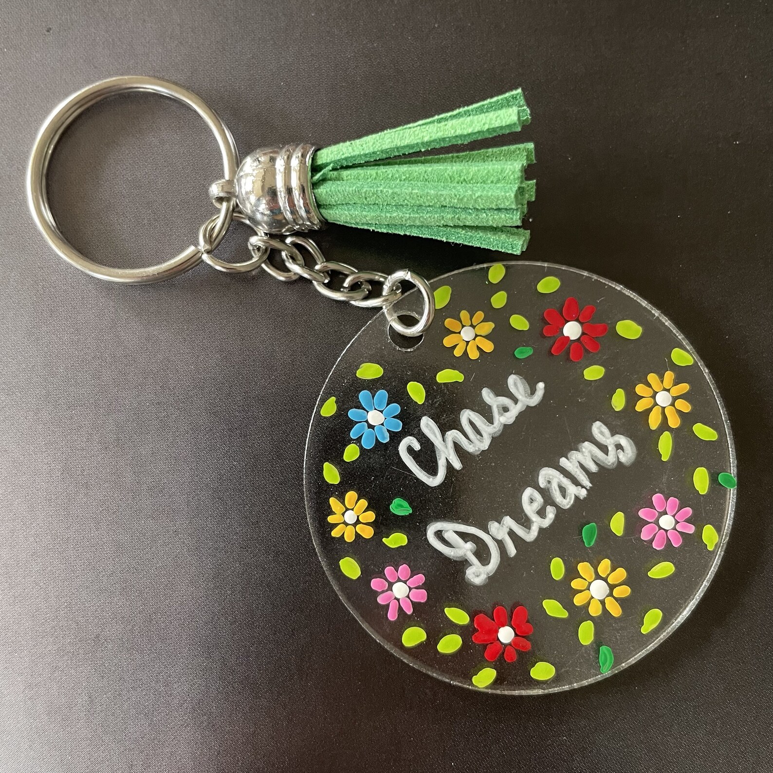 Hand Painted Keychains/bag Tags/bag Charms With Tassel: *flower Power ...