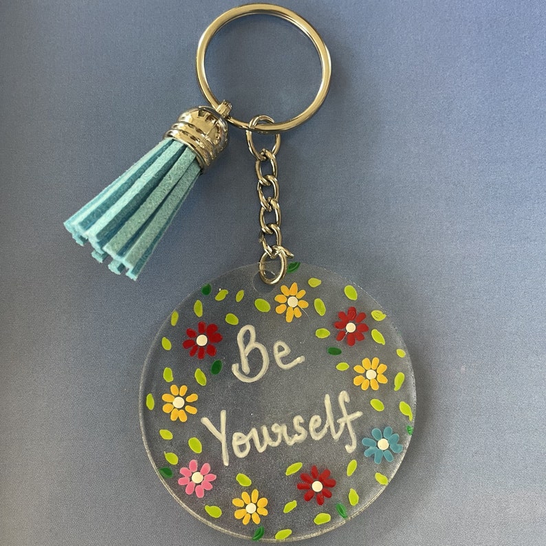 Hand Painted Keychains/bag Tags/bag Charms With Tassel: *flower Power ...
