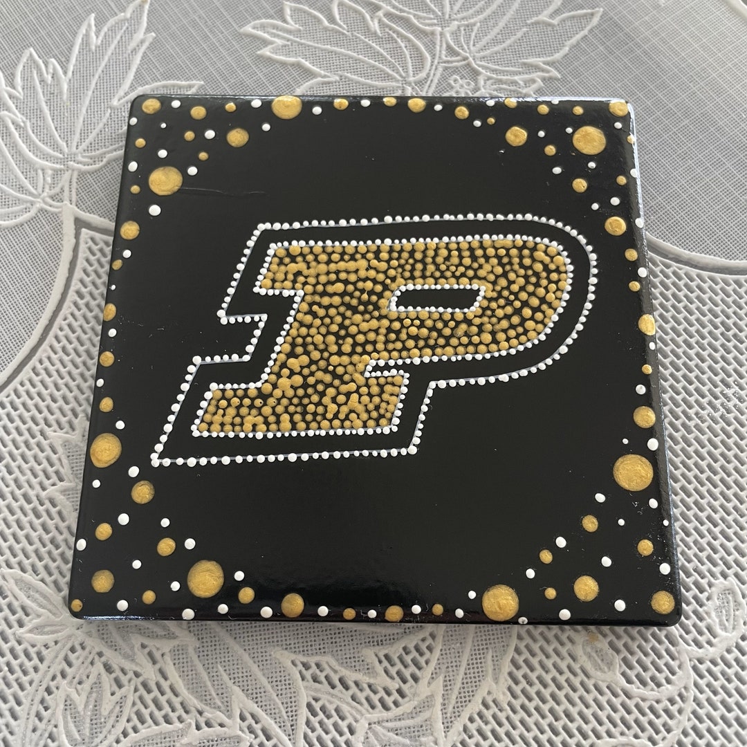 Custom purdue University Hand Painted Coaster Gift for an Alumni ...