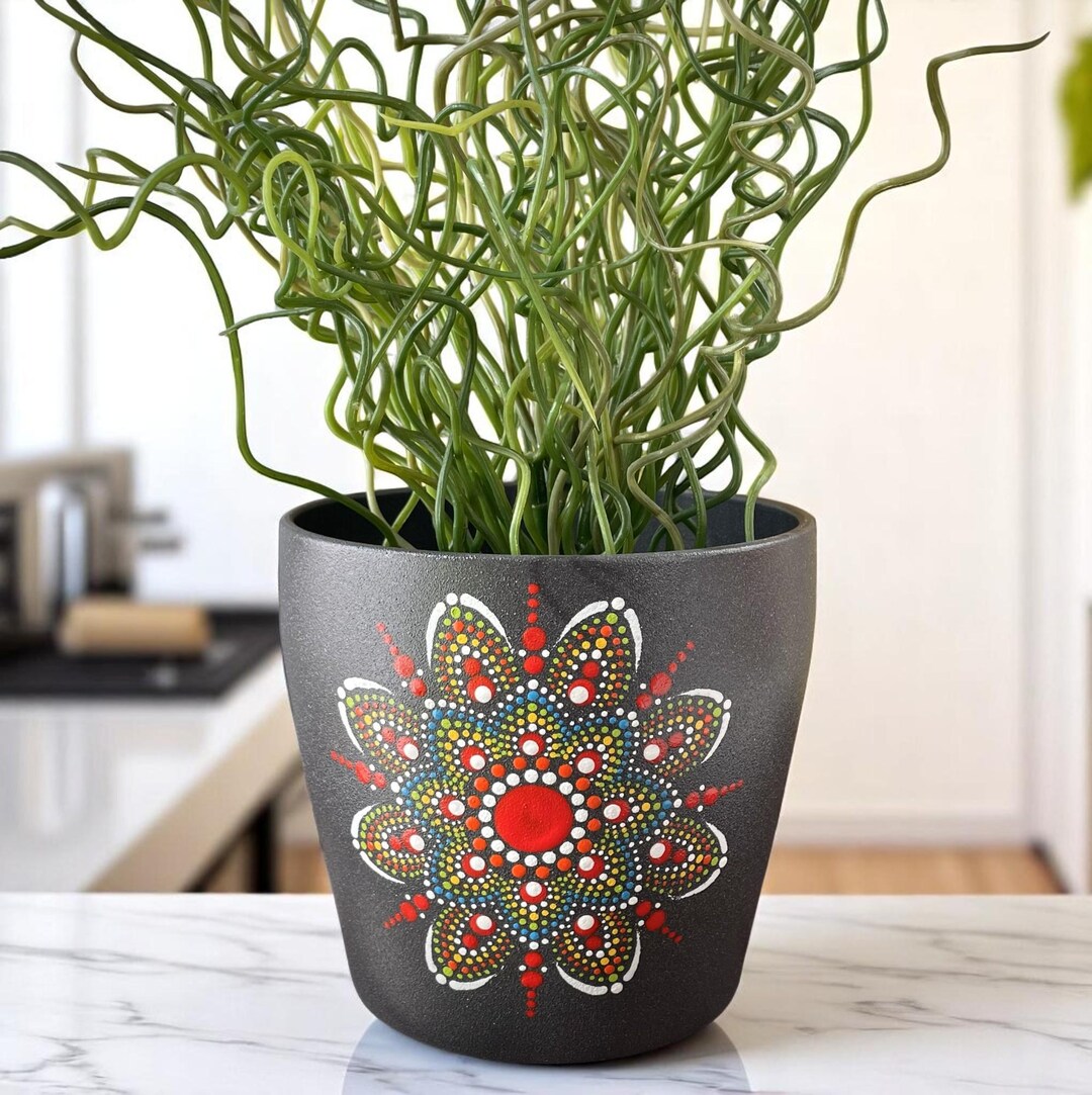 Hand-painted Mandala Terra Cotta Pot: 5" Indoor Planter - Etsy