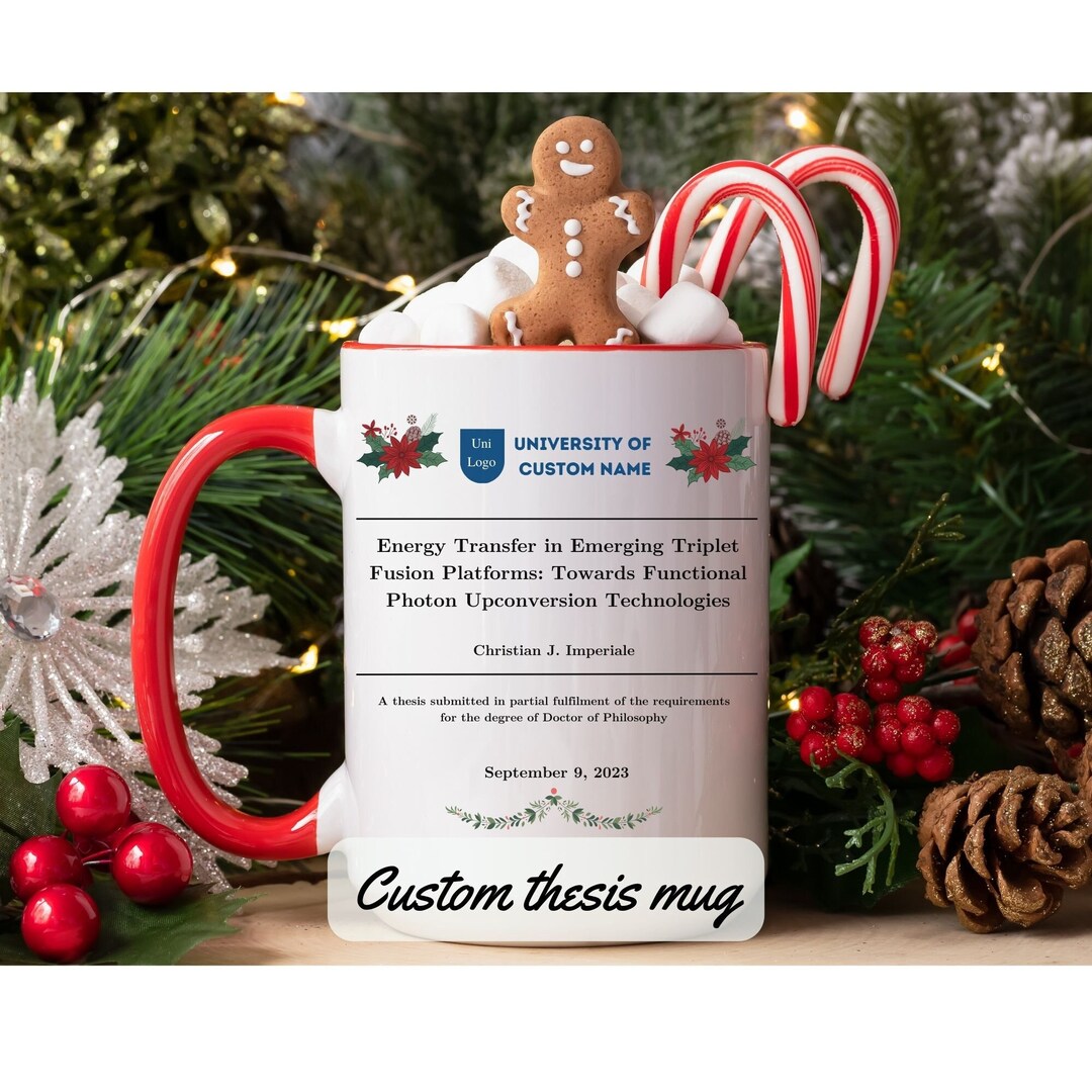 Thesis Mug Christmas Edition, Graduation Custom Thesis Mug, Phd Student ...