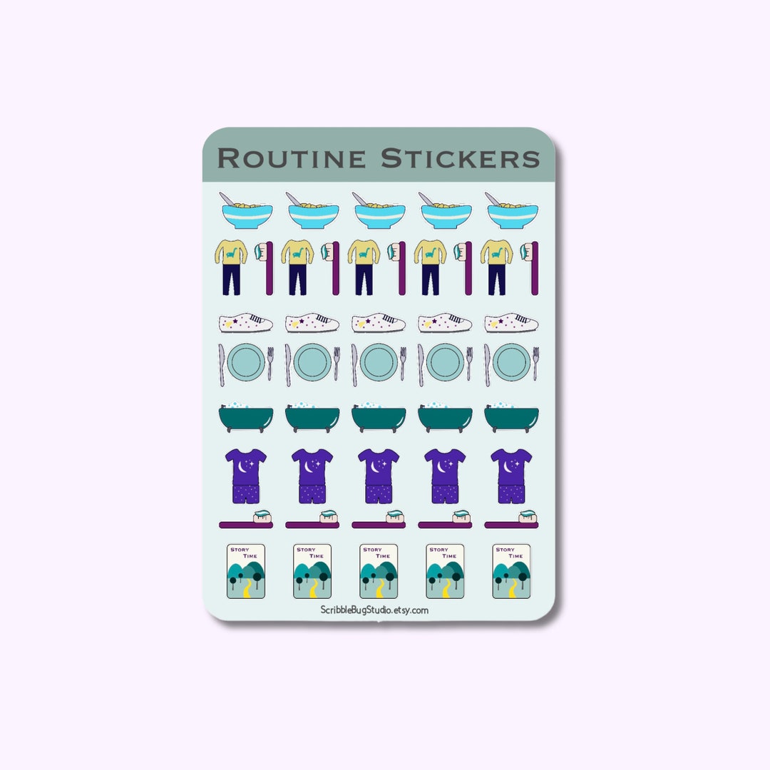 Reward Stickers Kids Routine Sticker Chart Stickers for Tooth Brushing ...