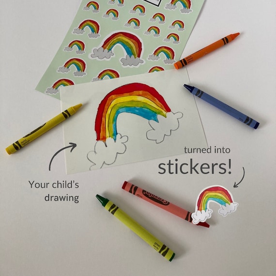 Your Childs Drawing Sticker Sheets - Etsy