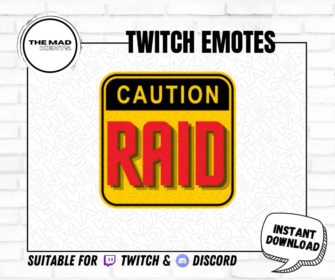 Caution RAID Emote // Twitch & Discord - Etsy