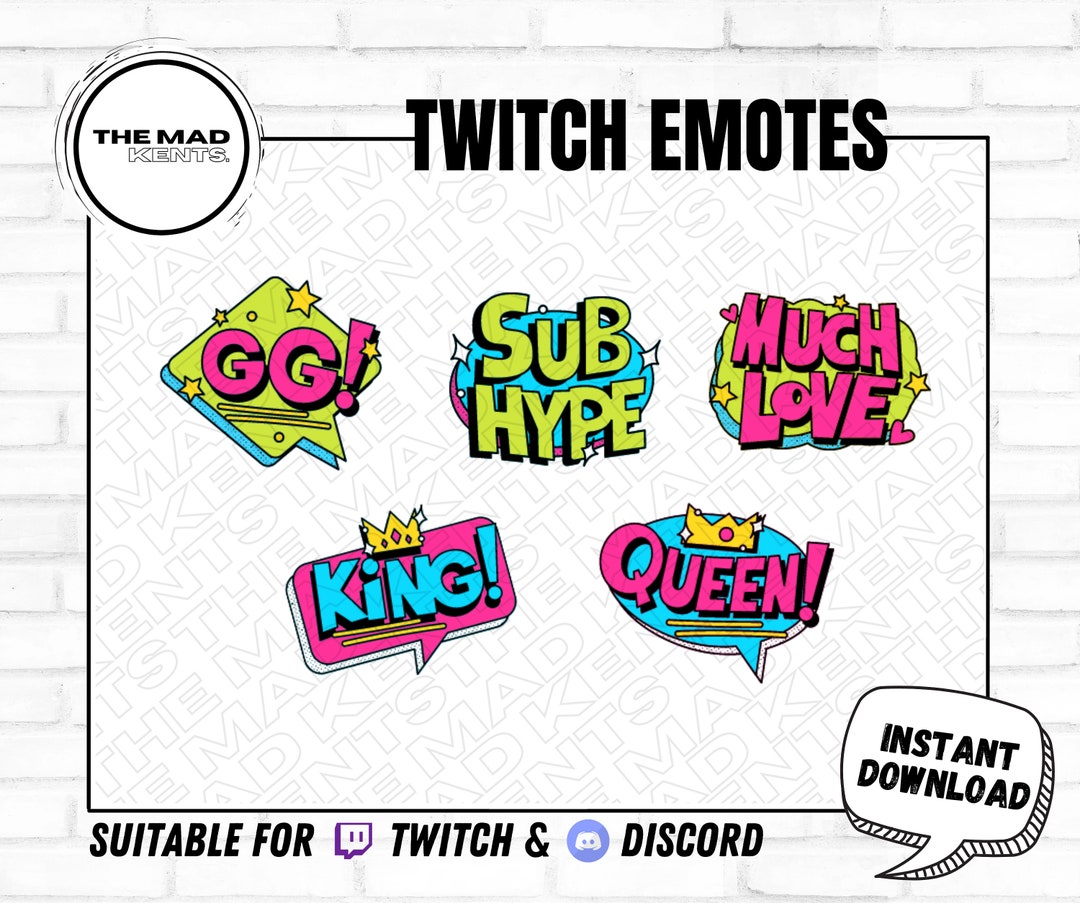 Twitch and Discord Retro Comic Emotes // Graphic / Pop Art / Sub Hype ...