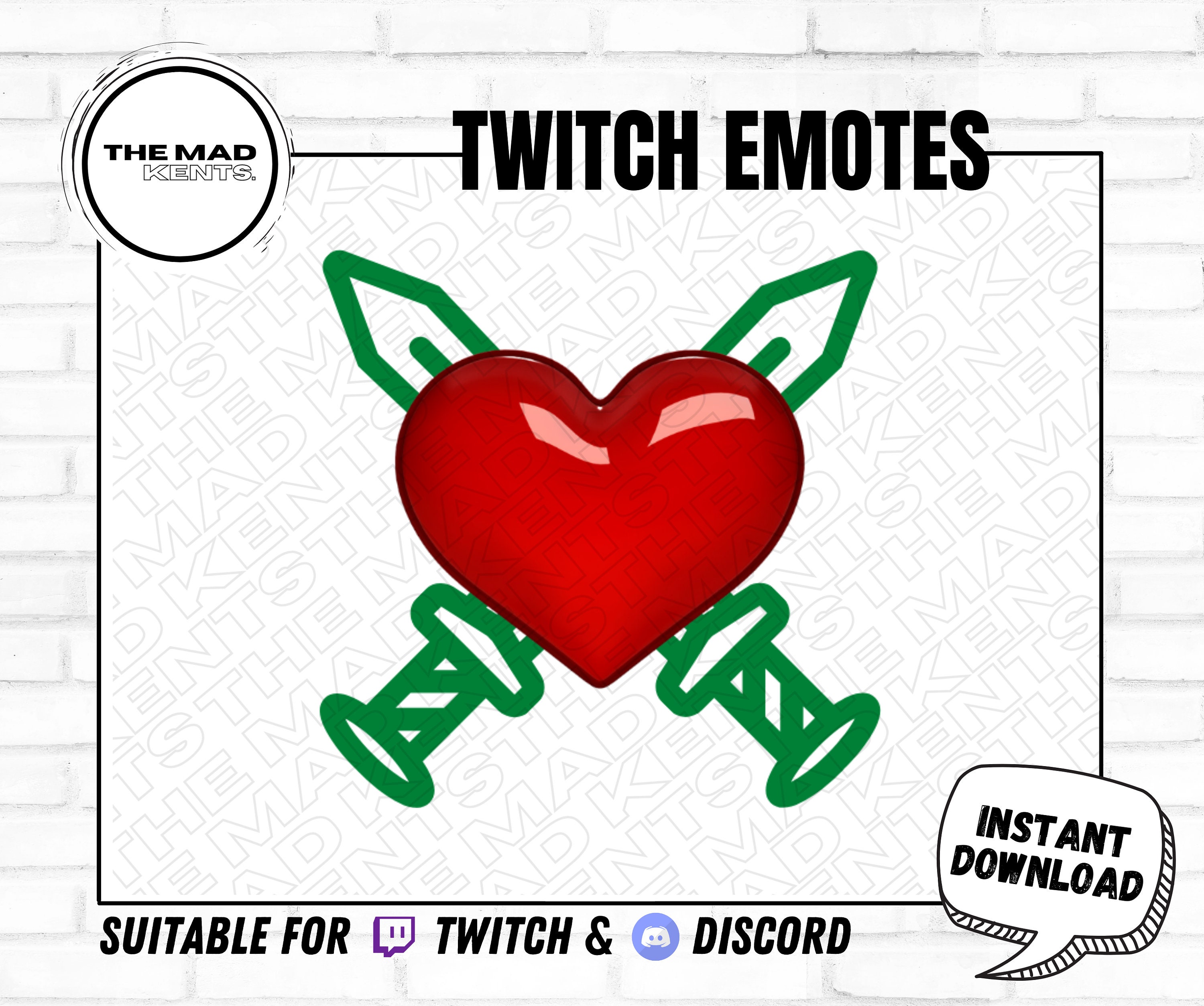 Twitch & Discord Emote // Mod Love / Heart Sword - Etsy
