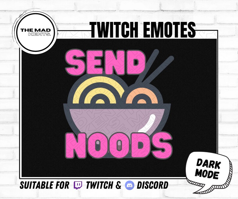 Twitch & Discord Emote // Send Noods / Bubble Text - Etsy