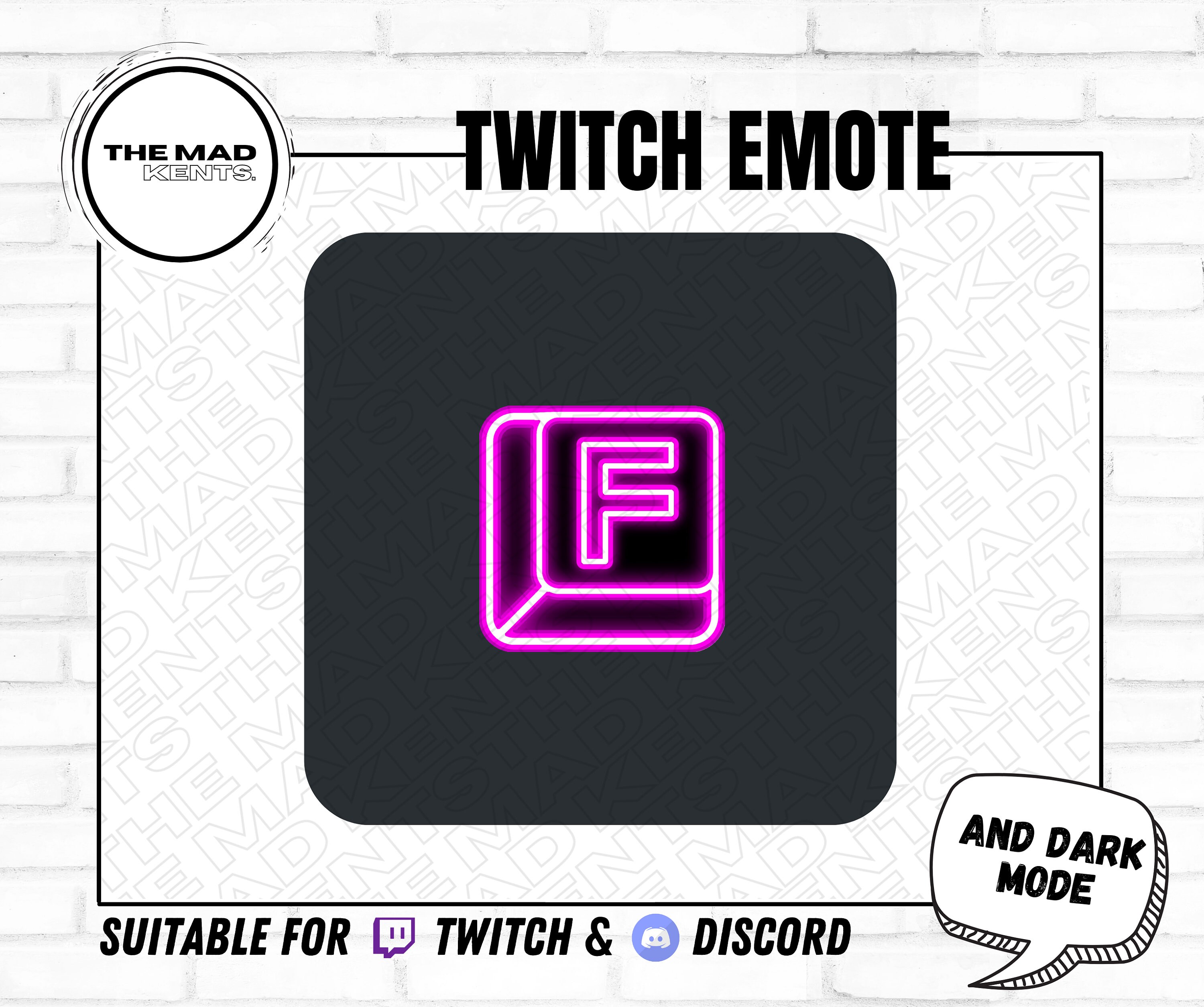 Neon F in Chat Emote | Twitch Emote | Youtube Emote | Discord Emote ...