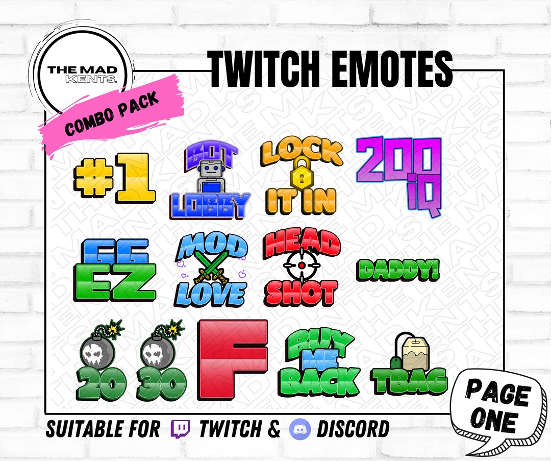 25 Twitch Emotes Pack // Cod Warzone Text / Mod Love Hax Git Gud No ...