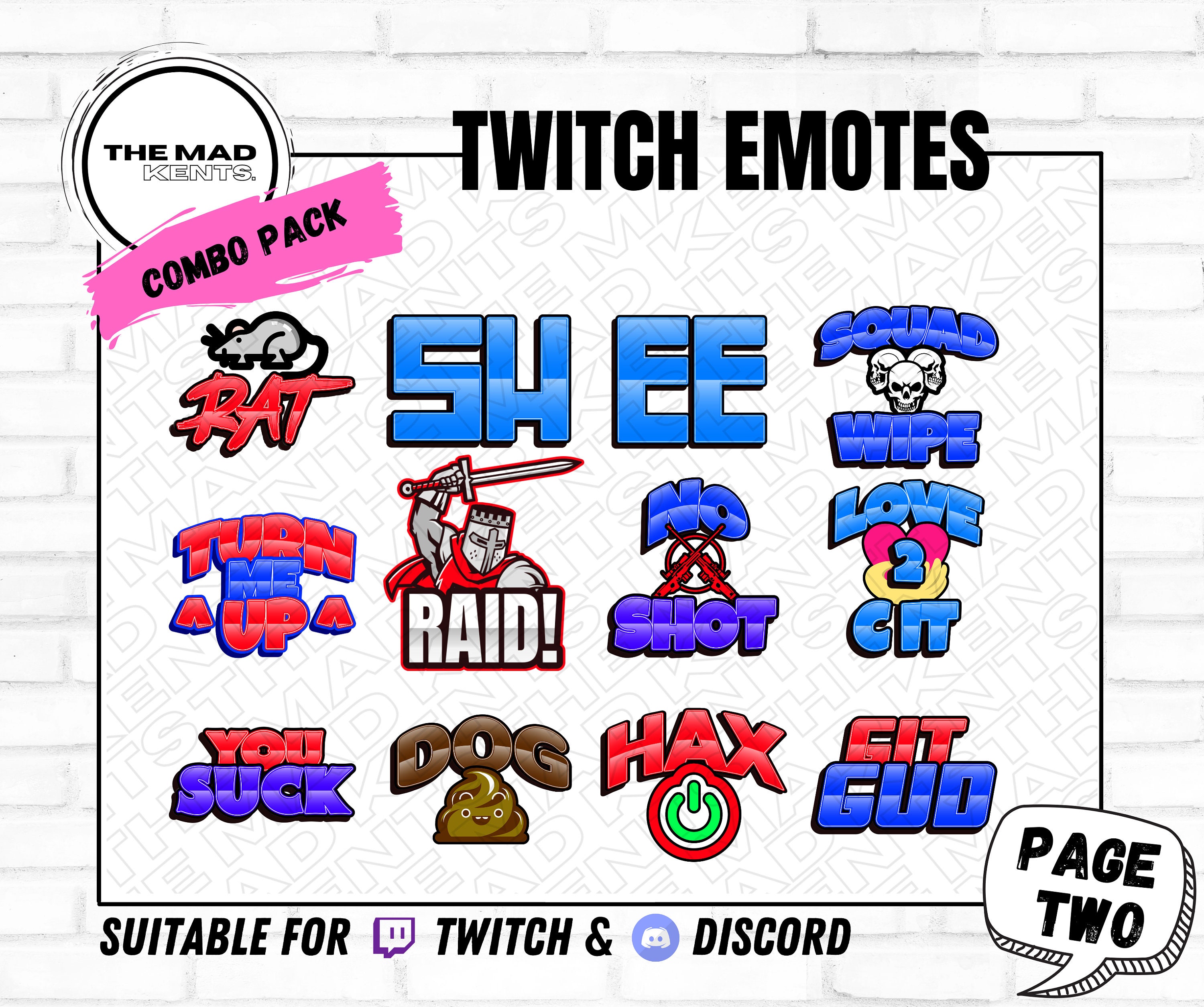 25 Twitch Emotes Pack // Cod Warzone Text / Mod Love Hax Git Gud No ...