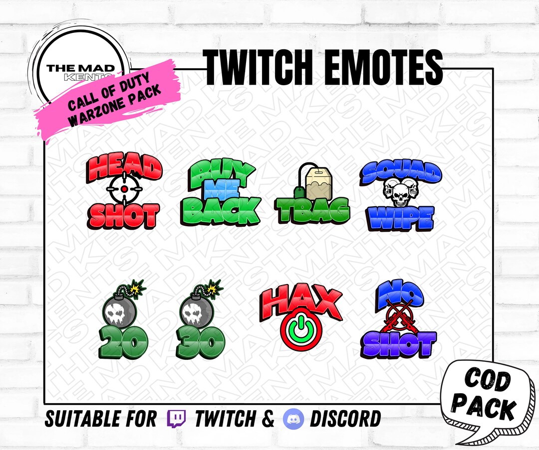 Twitch Emotes Collection // Bright Colourful Streamer Emote Pack / Cod ...
