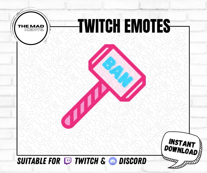 Ban Hammer Pink // Twitch and Discord Emote - Etsy Australia