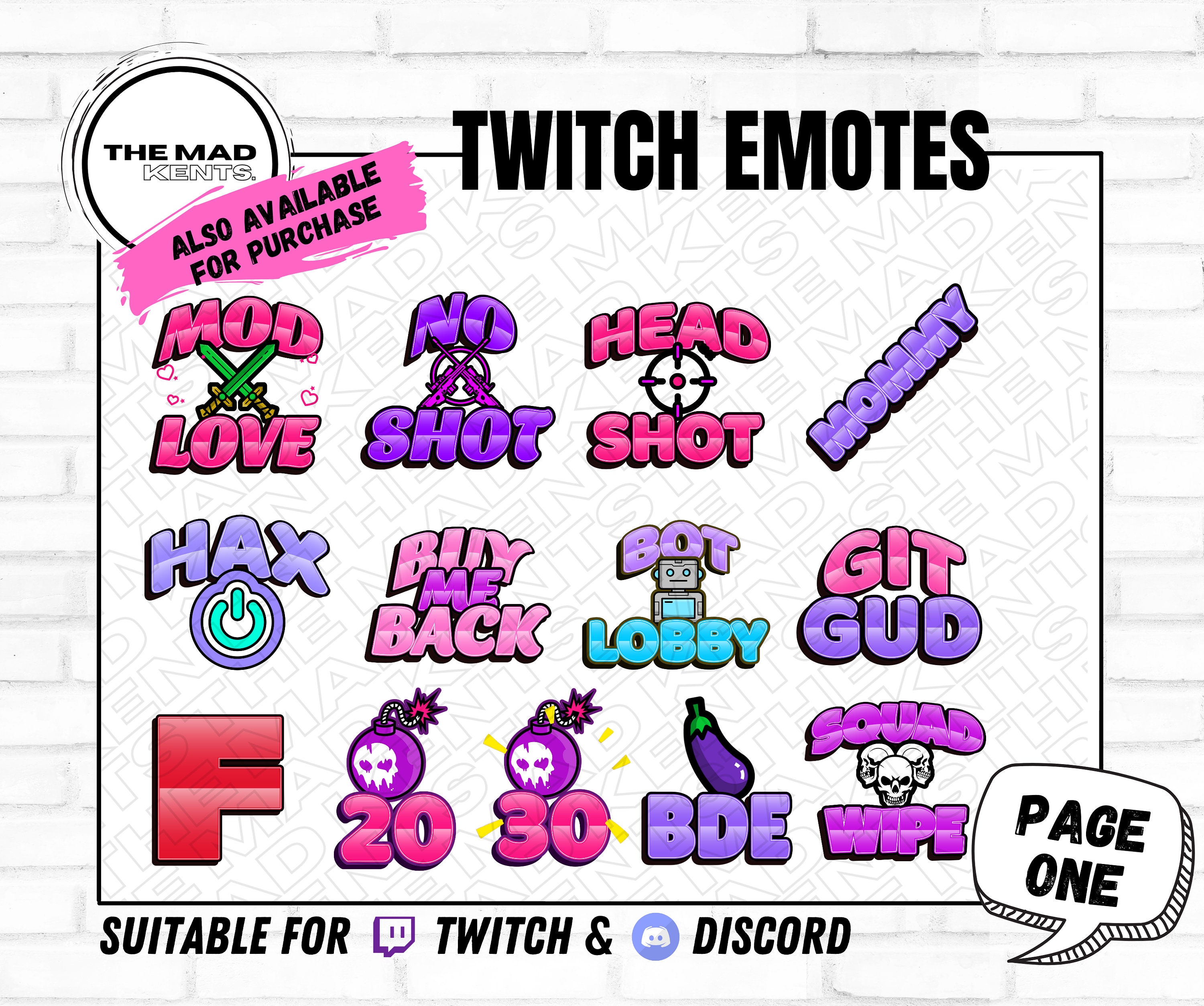 25 Twitch Emotes Pack // Cod Warzone Text / Mod Love Hax Git Gud No ...