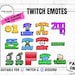 25 Twitch / Kick / Youtube Emotes Pack // Cute Bubble Text / Bright ...