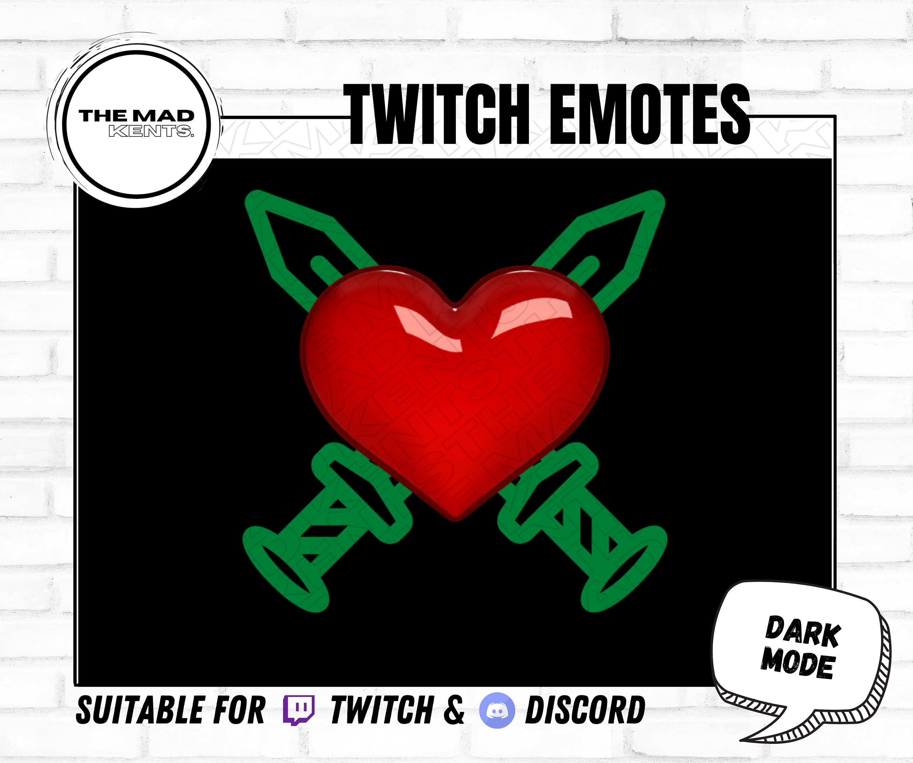 Twitch & Discord Emote // Mod Love / Heart Sword - Etsy