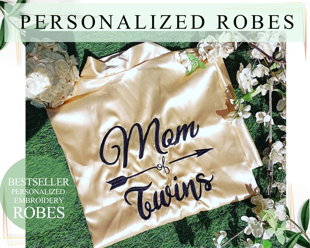 Customized Embroidery Robes Personalized Embroidered Robes Custom Satin ...