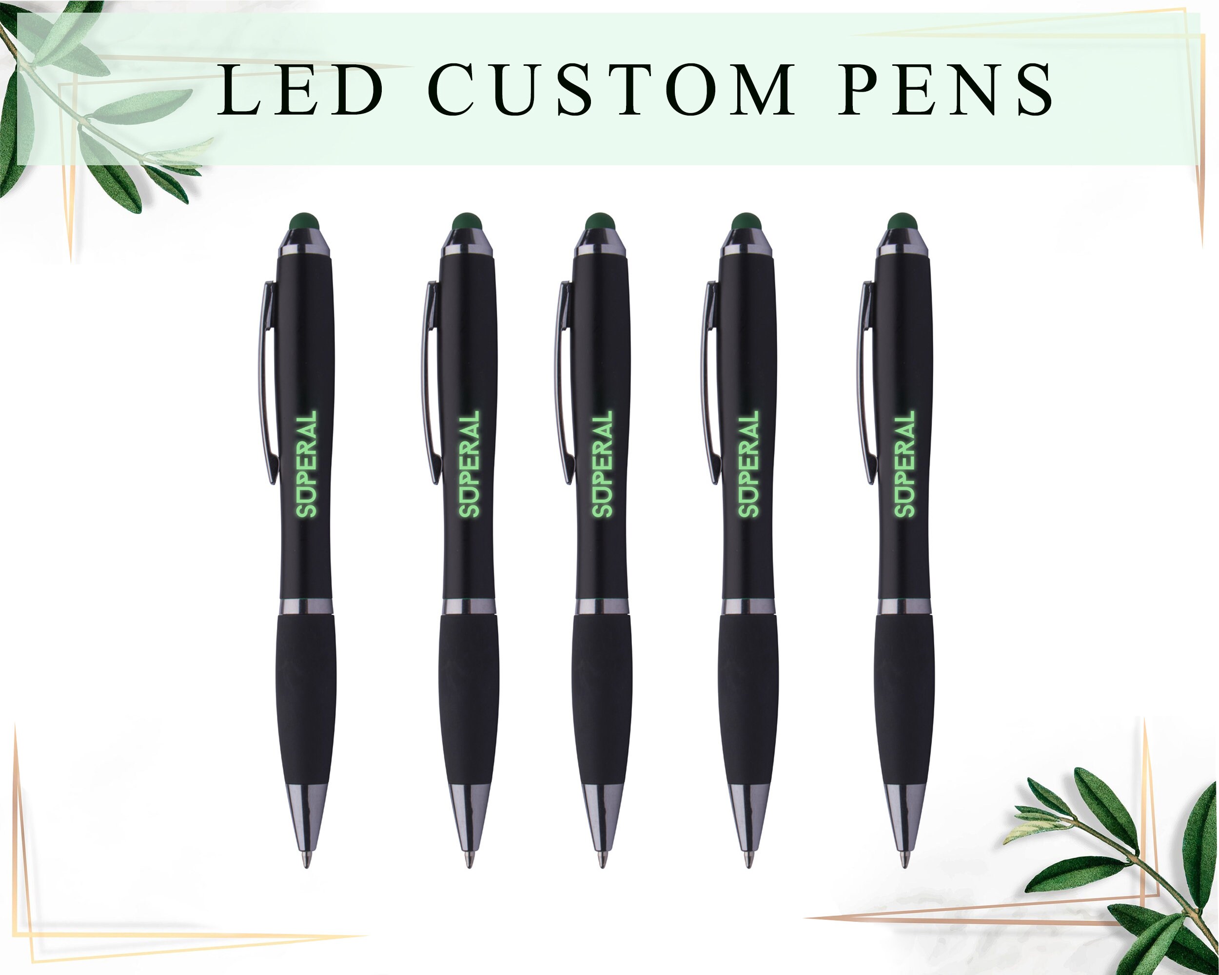 Personalized LED Pen Customized LED Pens With Stylus Custom Name Pens ...