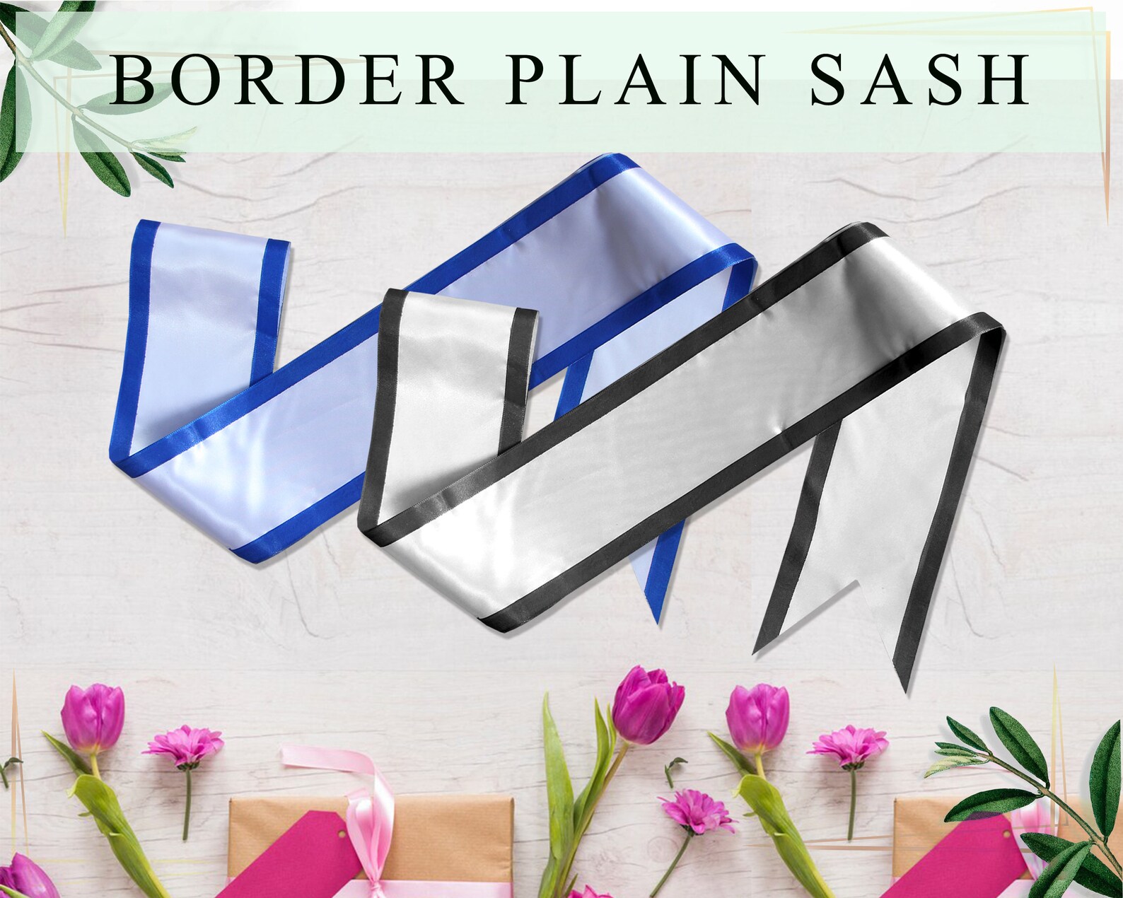 Plain Border Lace Sash Blank Sash Ribbon Sashes Decorate Sash - Etsy