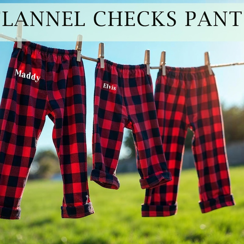 Red and Black Plaid Pants - Etsy