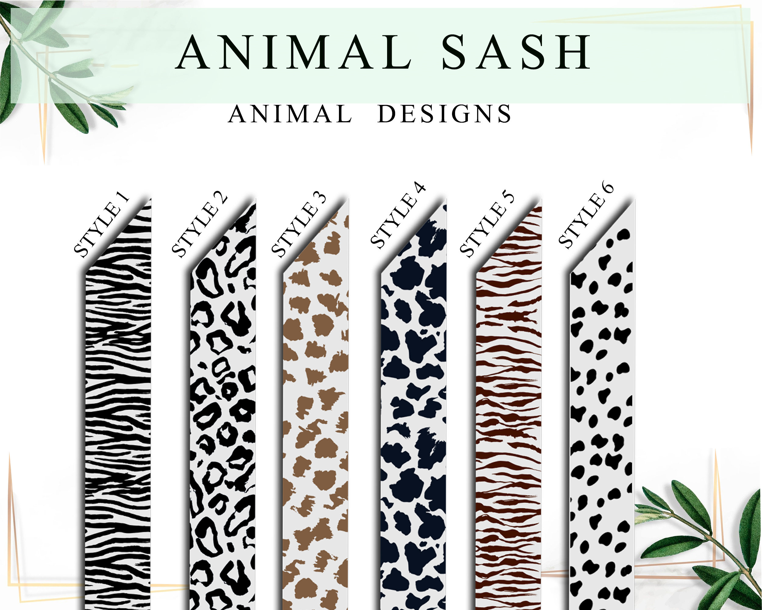 Animal Print Sash Leopard Printed Sash Custom Sash Barbie Font Sash ...
