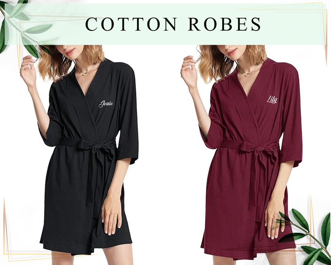 Custom Cotton Robes Wedding Party Robes Bridesmaid Robes Personalized ...