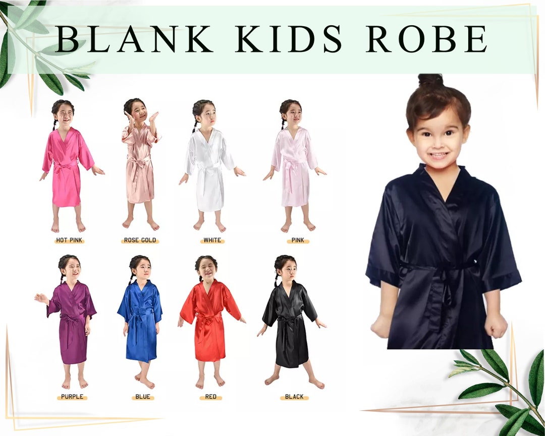 Kids Robe Blank Robes Plain Satin Robes Satin Plain Robe Bridal Robe ...