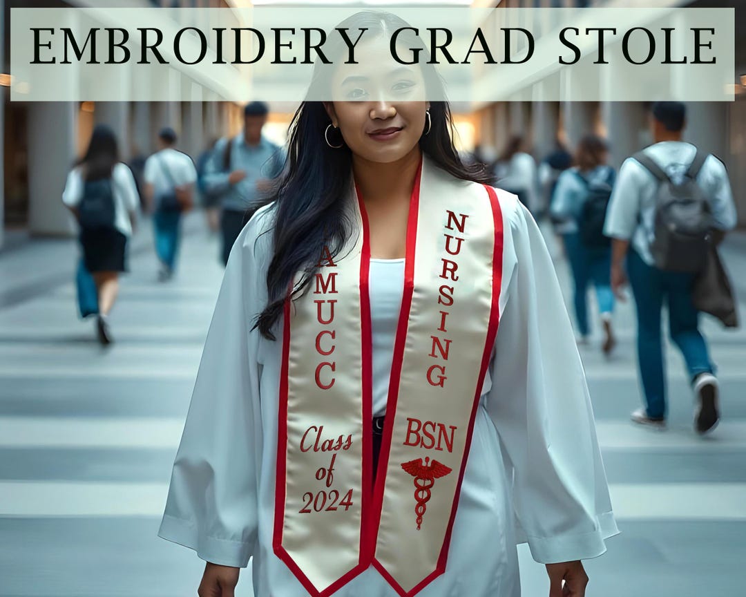 Embroidered Graduation Stole | Personalized Graduation Stole 2024 ...