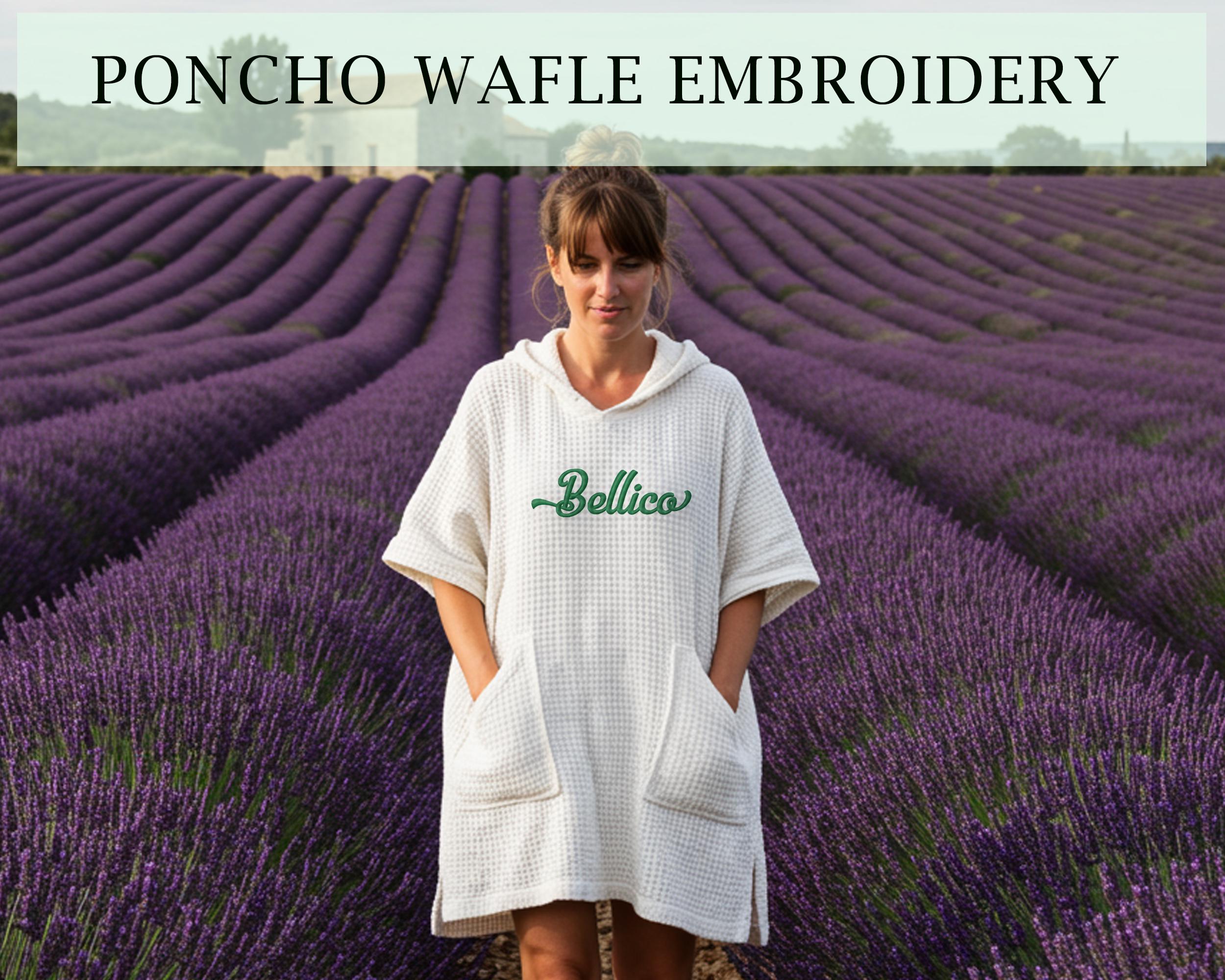 Personalized Waffle Beach Poncho Custom Embroidered Hooded Poncho Beach ...