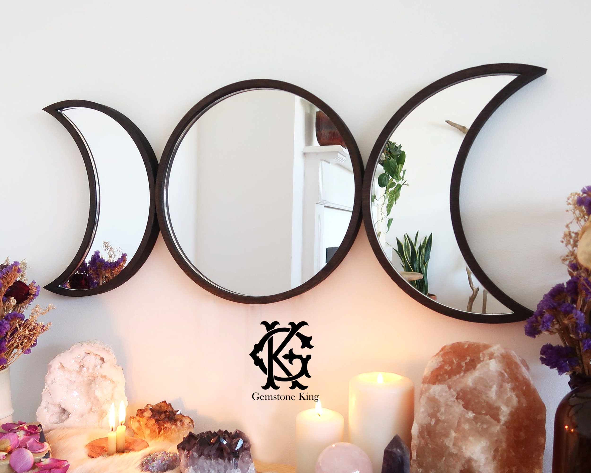 Moon Phase Mirror Set Home Decor Bestseller Moon Mirrors - Etsy