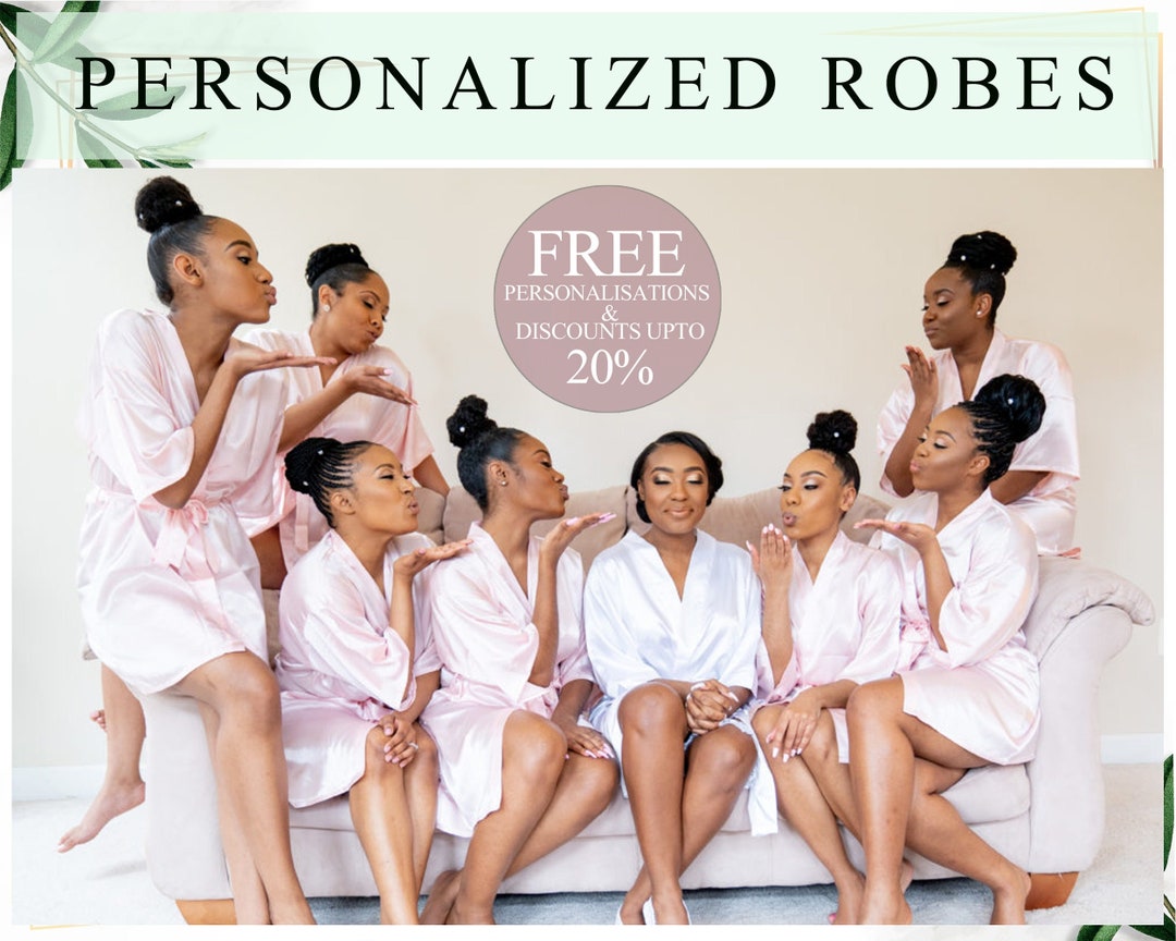 Customized Robes Personalized Robes Set of Satin Robe Custom - Etsy