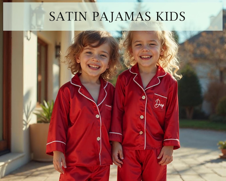 Customize Kids Pajama Set Personalized Satin Pajamas Bridesmaid Pajama ...