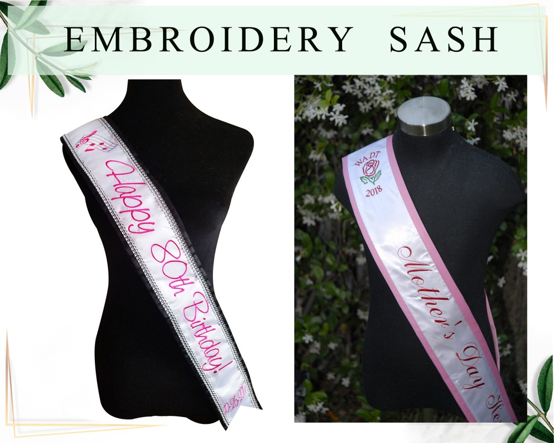 Personalized Embroidery Lace Sash Custom Lace Sash Lace Sash Customize ...