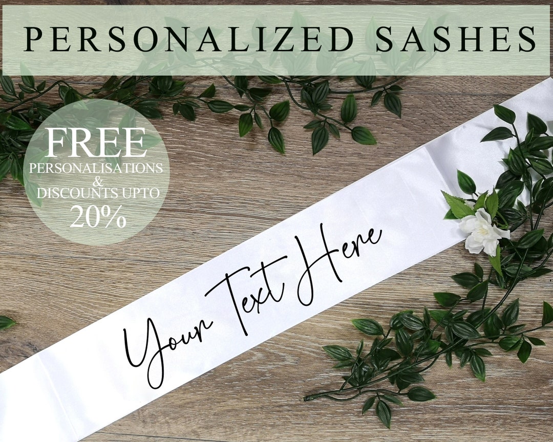 Personalized Sash Customized Sash Custom Sash Bridal Sash Bridesmaid ...