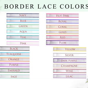 Custom Lace Sash Personalized Sash Customize Sash Embroidery Border ...